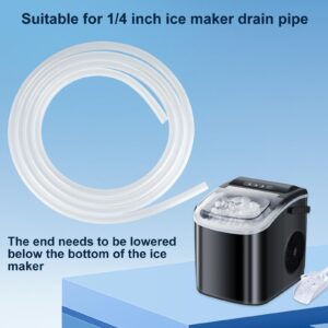 Drain Hose Extension for Nugget & Opal Ice-Maker 1/4'' ID Ice Maker Water Line Hose Repalcement Tube Silicone