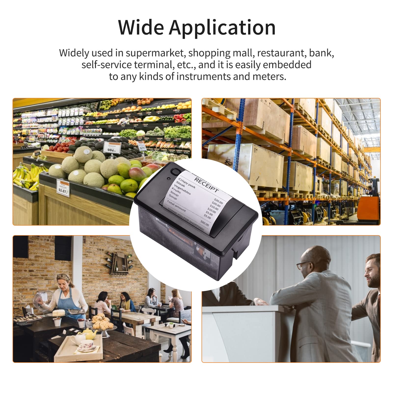 YDuupxe Mini Receipt Printer Portable 58mm Embedded Printing Module Support and Operating System