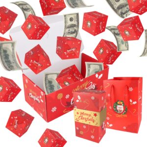 surprise gift box explosion money box, surprise gift box explosion, birthday explosion box, surprise money box, 12 bounces folding bouncing surprise explosion gift box for christmas (red)