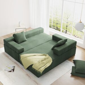 108” Modular Sectional Sofa Couch, L-Shape Upholstered Cloud Couch, Modular L-Shape Sofa Couch with Chaise,Modern Minimalist Couches for Living Room, Free Combination Deep Seat Corner Couch