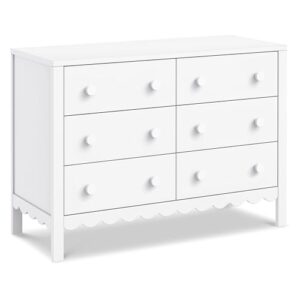 davinci sammy scallop 6-drawer dresser in white