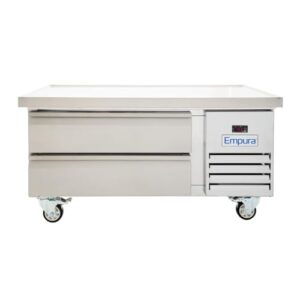 empura 50" two-drawer chef base | self-contained undercounter refrigerated equipment stand for restaurant cafeteria worktop | 880 lb capacity | 50"w x 31.9"d x 26"h, stainless steel, 115v, nsf