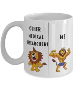 funny medical researcher coffee mug, fathers day medical researcher, gag gift for medical researcher, unique gift for medical researcher, lion mug