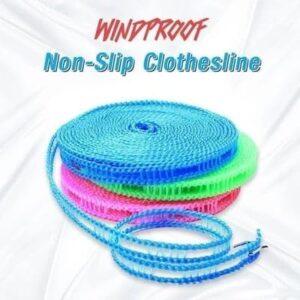 Windproof Non-Slip Clothesline, Windproof Non-Slip Clothes Line Outdoors, Portable Nylon Windproof Non-Slip Washing Line Rope, Retractable Clothesline for Indoor Outdoor Travel Camping (Blue 16 Ft)