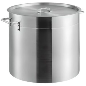 ocs parts pro chef series 80 quart standard weight aluminum stock pot with cover | large capacity oven safe stock pot with handles for home and commercial kitchens