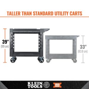 Klein Tools 54831MB MODbox Utility Cart, 2-Shelf Heavy Duty Rolling Tool Cart, 500-Pound Capacity, 6-Inch Wheels, for Jobsite, Warehouse