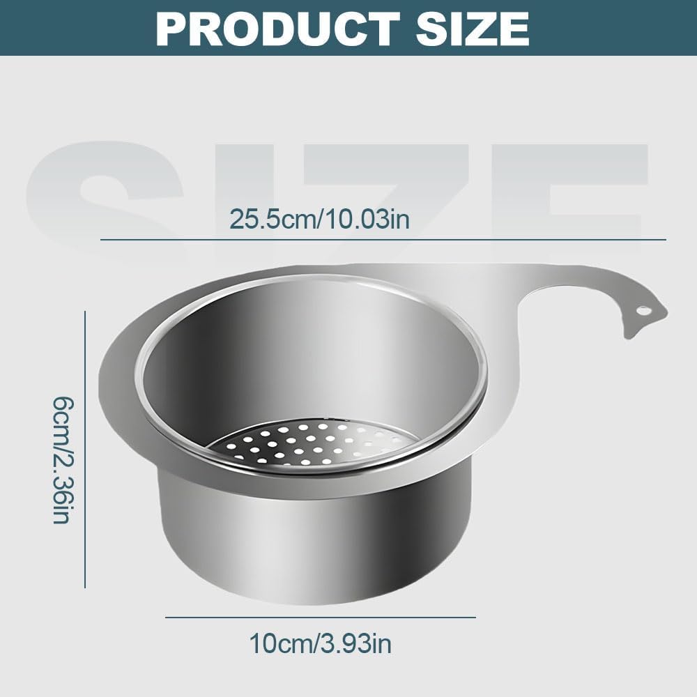 2PCS Stainless Steel Sink Drain Strainer Basket, Drain Basket Quick Drain Kitchen Tools for Food Strainer or Storage Rac