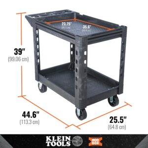 Klein Tools 54831MB MODbox Utility Cart, 2-Shelf Heavy Duty Rolling Tool Cart, 500-Pound Capacity, 6-Inch Wheels, for Jobsite, Warehouse