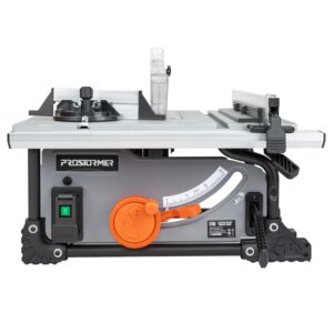 table saw for jobsite, prostormer 8-inch portable tablesaw 25-inch rip capacity,11-amp compact benchtop saw with sliding miter gauge for woodworking & diy