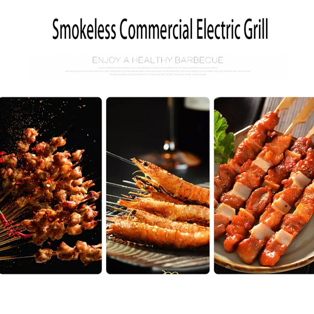 Electric BBQ Grill Machine, 3600W Commercial Smokeless Kebab Barbecue Skewer, 5 Groups BBQ 50 skewers Grill Oven with Adjustable Temperature, for Indoor Outdoor Garden Picnic Camping Seafood Meat