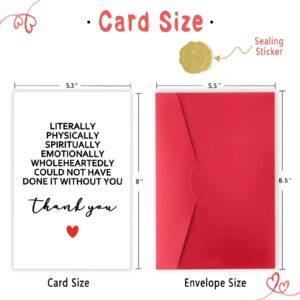 Funny Thank You Card for Men Women, Unique Thank You Gifts for Teacher Boss Mentor Coworkers, Friendship Thank You Card for Friends, Literally Could Not Have Done it Without You