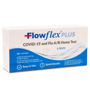 Flowflex® Plus COVID-19 and Flu A/B Home Test - (1 Package, 5 Tests) Flu A&B 3-in-1 Antigen Rapid Test, Results in 15 Minutes, FDA Authorized. Non-invasive Nasal Swab, Easy to Use with No Discomfort