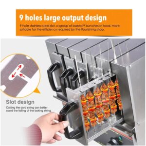 Commercial Electric BBQ Grill, 3600W Smokeless 50 Skewers Grill Oven Machine, 5 Groups Kebab Rotisserie Making Skewers Oven with Adjustable Temperature, for Garden Picnic Camping Indoor Outdoor