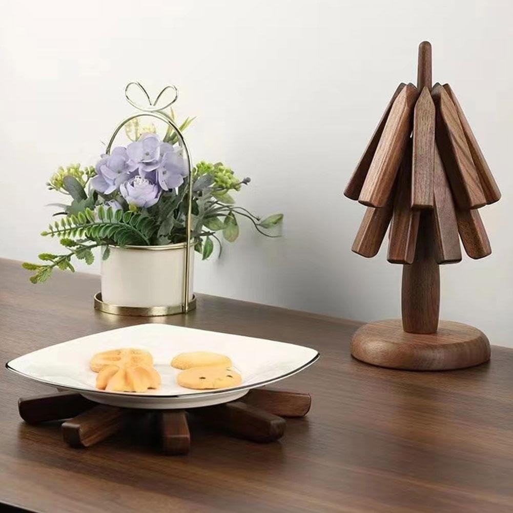 Treevet Coaster Set, 3/4/5 Pcs Black Walnut Tree Trivet Set Treevet Coasters, Create Memorable Moments with Treevet (3PCS)