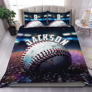 ohwild baseball comforter set twin, custom luxury twin baseball bedding set for bedroom decorations super warm pink neon baseball comforter set queen for baseball lovers (baseball-ds23)