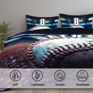 OHWILD Baseball Comforter Set Twin, Custom Luxury Twin Baseball Bedding Set for Bedroom Decorations Super Warm Pink Neon Baseball Comforter Set Queen for Baseball Lovers (BASEBALL-DS23)