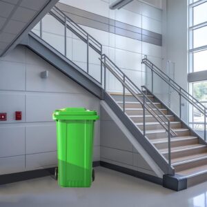 PSYBRYTHIA 30L 50L 100L 120L 240L Outdoor Trash Can Wheeled Garbage Can with Lid, Residential Commercial Trash Can for Backyard Garage Deck Outdoor Use, 4-Colors Available(Green,30L)