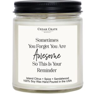 sometimes you forget that you are awesome | thank you candle gifts | gifts for coworkers women | friends birthday candle gifts | friendship gift | best boss day candle gift | usa made