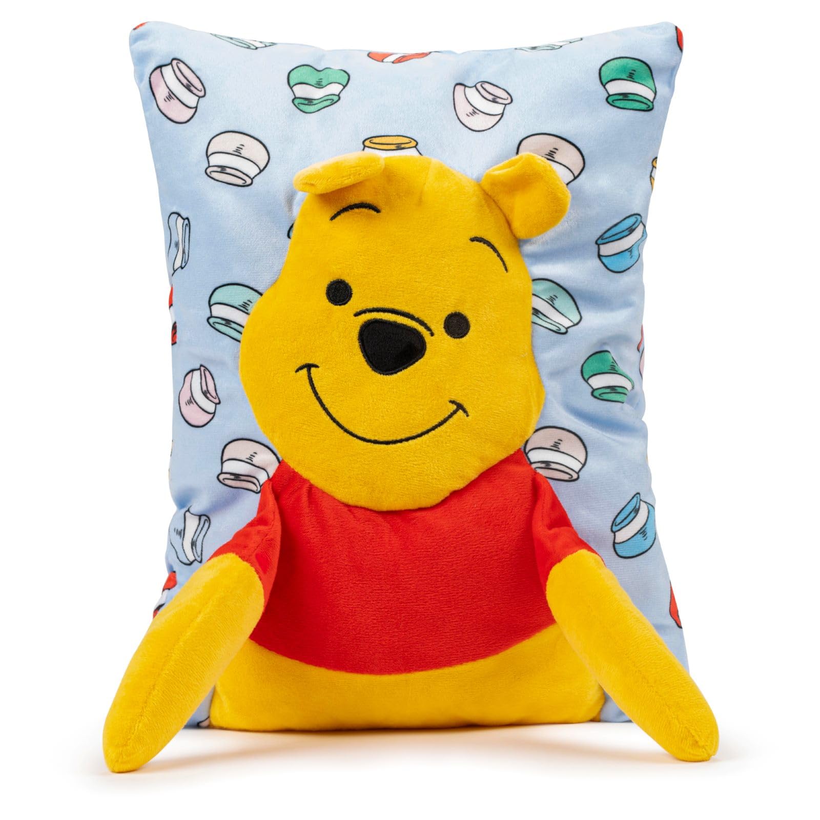 Disney Winnie The Pooh 3D Snuggle Pillow - Super Soft Yellow Plush Pillow - Measures 15 Inches