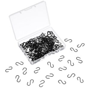 lusofie 150 pcs small s hooks 1/2 inch s hooks for hanging stainless steel s hook mini s hooks for christmas ornament hooks jewelry key chain tag diy crafts hanging(black)