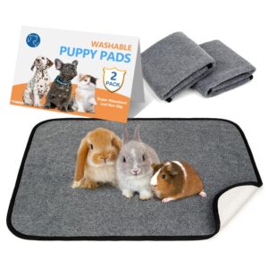 washable pee pads for dogs 2 pack reusable puppy pads waterproof pet training pads, non-slip dog mats fast absorbent whelping pads for playpen, potty, crate, bed, 18" x 24"