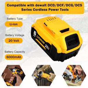 Xmenany 8-Pack 6.0-Ah Replacement for DEWALT 20V Battery Max X*R Lithium ION DCB200 DCB204 DCB206 DCB201 DCB203 DCB181 DCB180