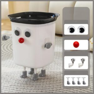 JUNNOTI Funny Large Eye Trash Bin with Feet Garbage Bin Office Rubbish Bin Bathroom Garbage Waste Bucket Kitchen Dustbin