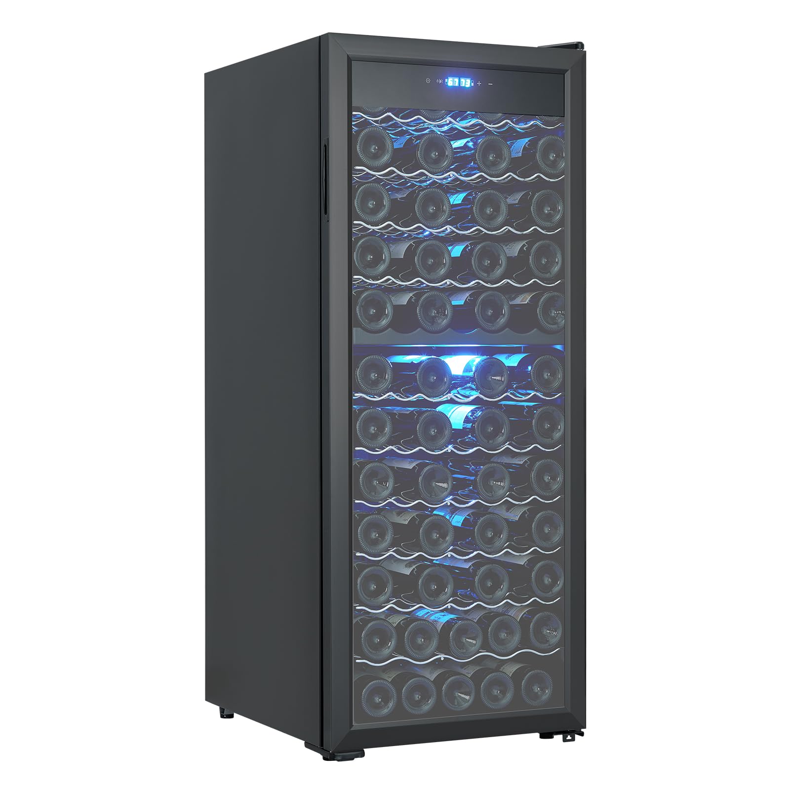 MilleLoom Dual Zone Wine Cellar - 80 Bottles Capacity, Freestanding Wine Cooler, Adjustable Shelves, Single Glass Door, Digital LED Touch Control, For Red, White, Champagne, Sparkling Wine