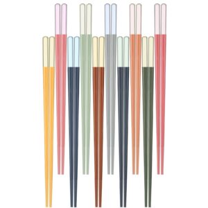 tioncy 10 pairs reusable chopsticks dishwasher safe, fiberglass cooking chopsticks, chinese korean japanese chopsticks, cute colorful chopsticks, non-slip, ice fog multi color 9.5 inches/ 24 cm