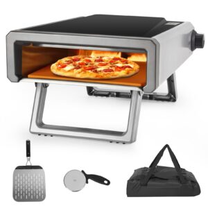 takywep pizza oven outdoor, 12" outdoor pizza ovens, portable gas propane pizza oven, stainless steel outdoor cooking pizza maker for backyard outdoor kitchen