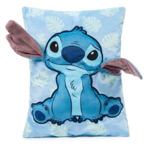 disney lilo and stitch 3d snuggle pillow - super soft blue plush pillow - measures 15 inches