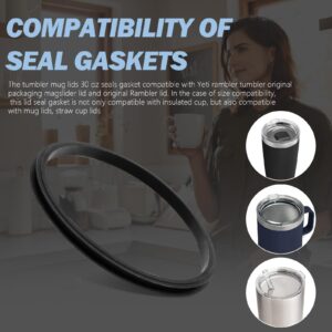 Tumbler Cup Lids Seal Gasket 30 Oz for Yeti Tumbler Mugs, Silicone Lids Seals Gaskets Not Rubber Replacement for Yeti O-Ring Rambler Stainless Steel Insulated Tumbler Mug Fit for Ozark Trail, 8 Pcs