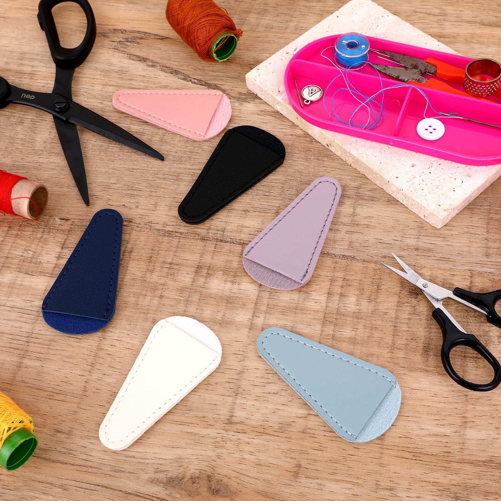 6 Pcs Scissor Tip Covers Scissors Leather Sheath Safety Scissors Cover Protector Sewing Scissor Sheath for Embroidery Sewing Quilting Crafts Portable Beauty Tool Protection Cover