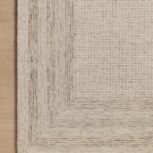 Loloi Amber Lewis Windsor Collection WIN-01 Ivory/Stone 5'-0" x 7'-6", .50" Pile Height, Accent Rug