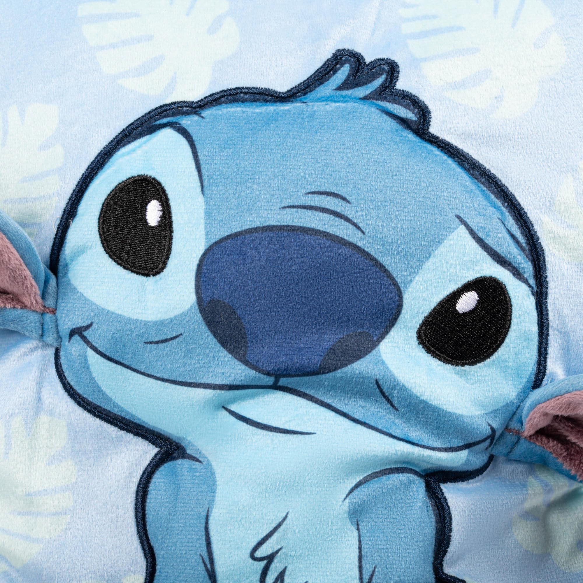 Disney Lilo and Stitch 3D Snuggle Pillow - Super Soft Blue Plush Pillow - Measures 15 Inches