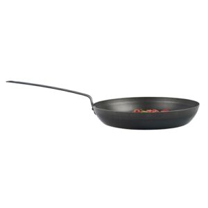 Restaurantware Met Lux 14 Inch Fry Pan, 1 Lightweight Frying Pan - Induction-Ready, Triple-Riveted, Black Carbon Steel Cooking Skillet, Durable, For Searing, Sauteing, And Browning Food