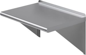 express kitchquip stainless steel wall shelf 18" x 24" | metal shelving | garage, laundry, storage, utility room | restaurant, commercial kitchen | nsf certified |