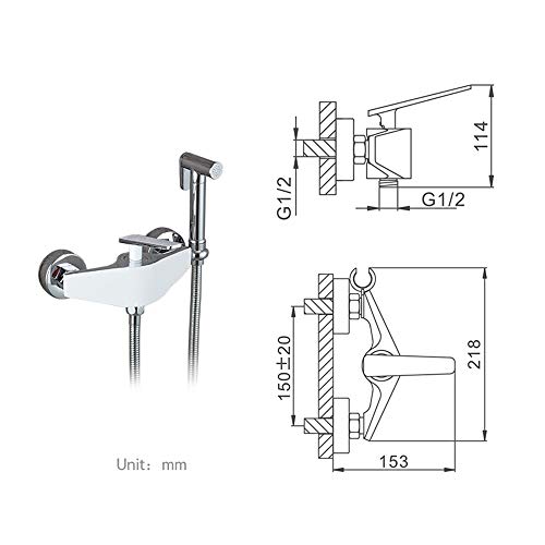 MINJING Bidet Faucets, Wall Mounted Bathroom Shower Tap Bidet Toilet Sprayer Bidet Toilet Washer Mixer Faucet