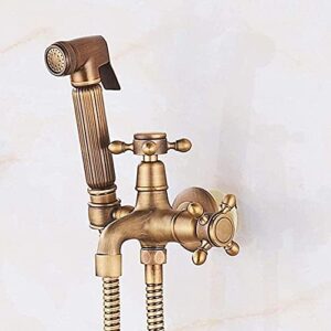 minjing faucets,with brass shower bracket faucet 1.5m hose antique bronze bidet toilet seat sprayer gun sanitary shower kit portable bidet faucet