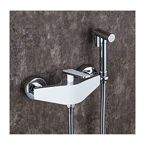 MINJING Bidet Faucets, Wall Mounted Bathroom Shower Tap Bidet Toilet Sprayer Bidet Toilet Washer Mixer Faucet