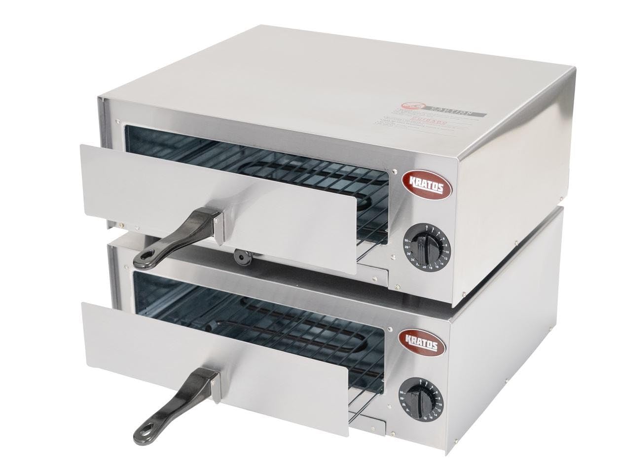 Kratos Commerical Countertop Oven - Double-Stack Electric Pizza/Snack Oven, 120V, 1450 Watts per Oven 20"Wx16"Dx16"H (29M-178)