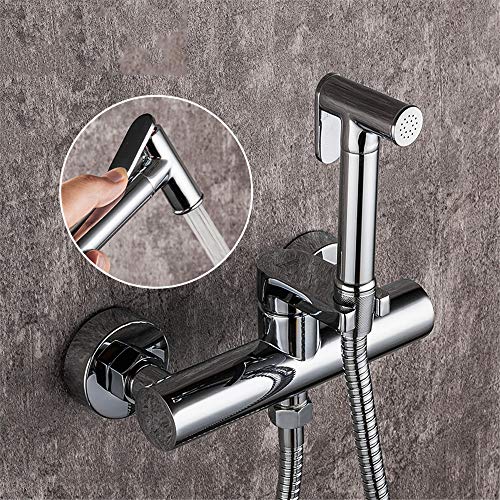 MINJING Bidet Faucets Wall Mounted Shower Tap Bidet Toilet Sprayer Toilet with Handheld Toilet Washer Mixer Muslim Shower