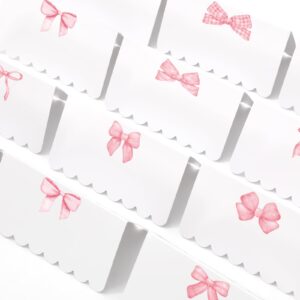 whaline 80pcs pink bow place cards 2 x 3.5 inch watercolor tented cards 8 designs blank seat assignment card for party table setting supplies