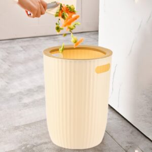 household wastebasket, large capacity garbage can, pressure ring bathroom toilet garbage can, durability plastic trash cans, for kitchen bedroom (coffee)