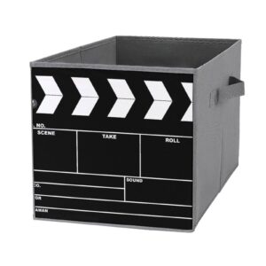 opozsdf collapsible storage cubes with handles, 10.6 inch storage basket compatible with movie clapboard storage bins decorative for cube shelf organizer