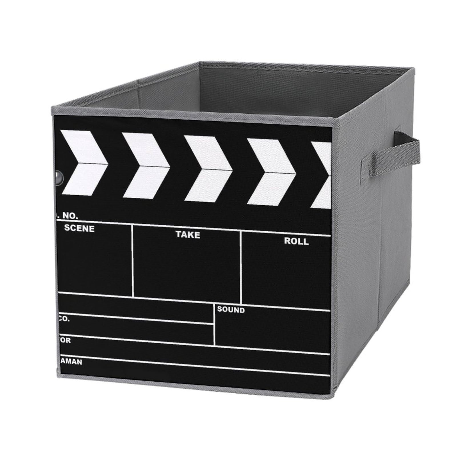 OPOZSDF Collapsible Storage Cubes with Handles, 10.6 Inch Storage Basket Compatible with Movie Clapboard Storage Bins Decorative for Cube Shelf Organizer