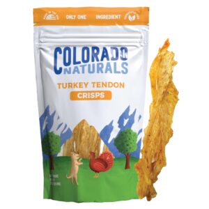 colorado naturals turkey tendon chews, 3 oz – all-natural, made in usa, no fillers or preservatives – great for dental health