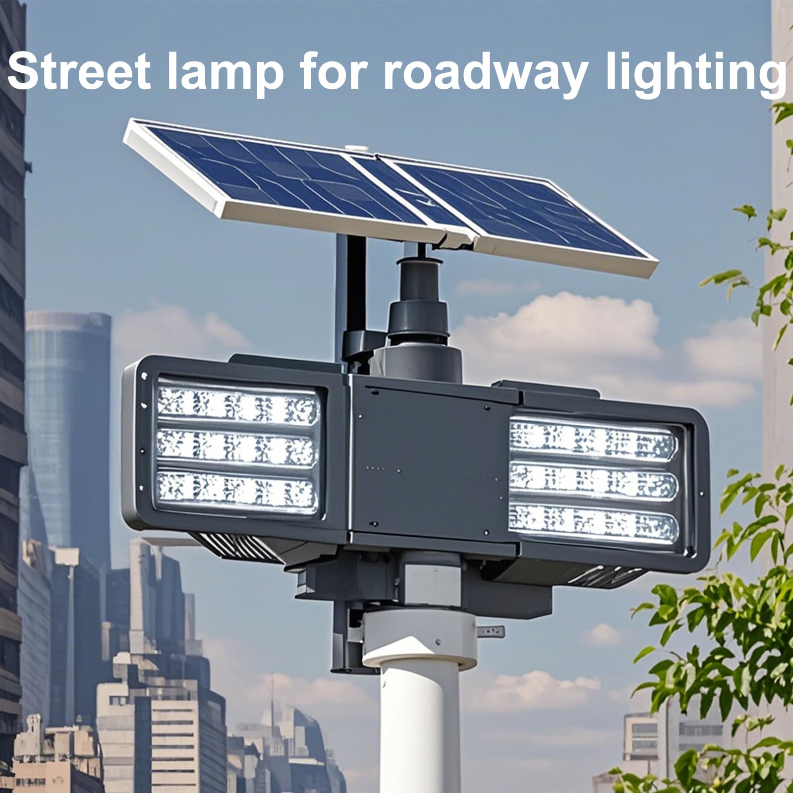 500W 360 LED Solar Street Lmaps, Dusk to Dawn, IP65 Waterproof, Outdoor Lighting, Solar Powered