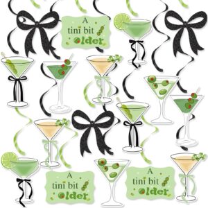 a tiny bit older birthday party hanigng decorations, martini themed party decorations, tini bar party decorations for girls martini birthday decorations, martini bachelorette bridal shower party decor