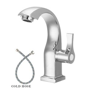 KNKQZXVDF Chrome Bathroom Basin Tap Single Handle Spout Sink Bath Cold Water Faucet Home Garden Supplies for Kitchen Faucet